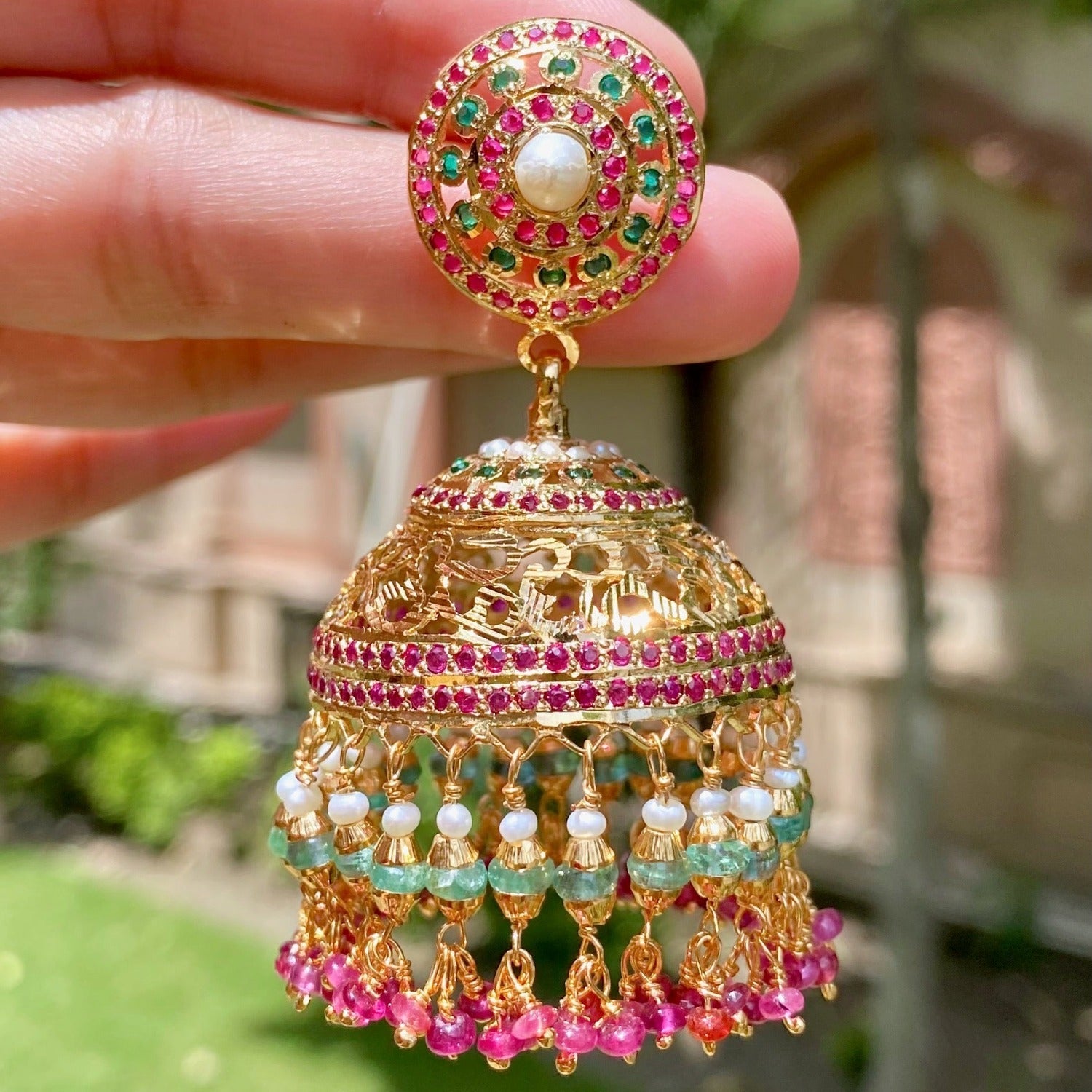 Gold plated silver jhumkas store