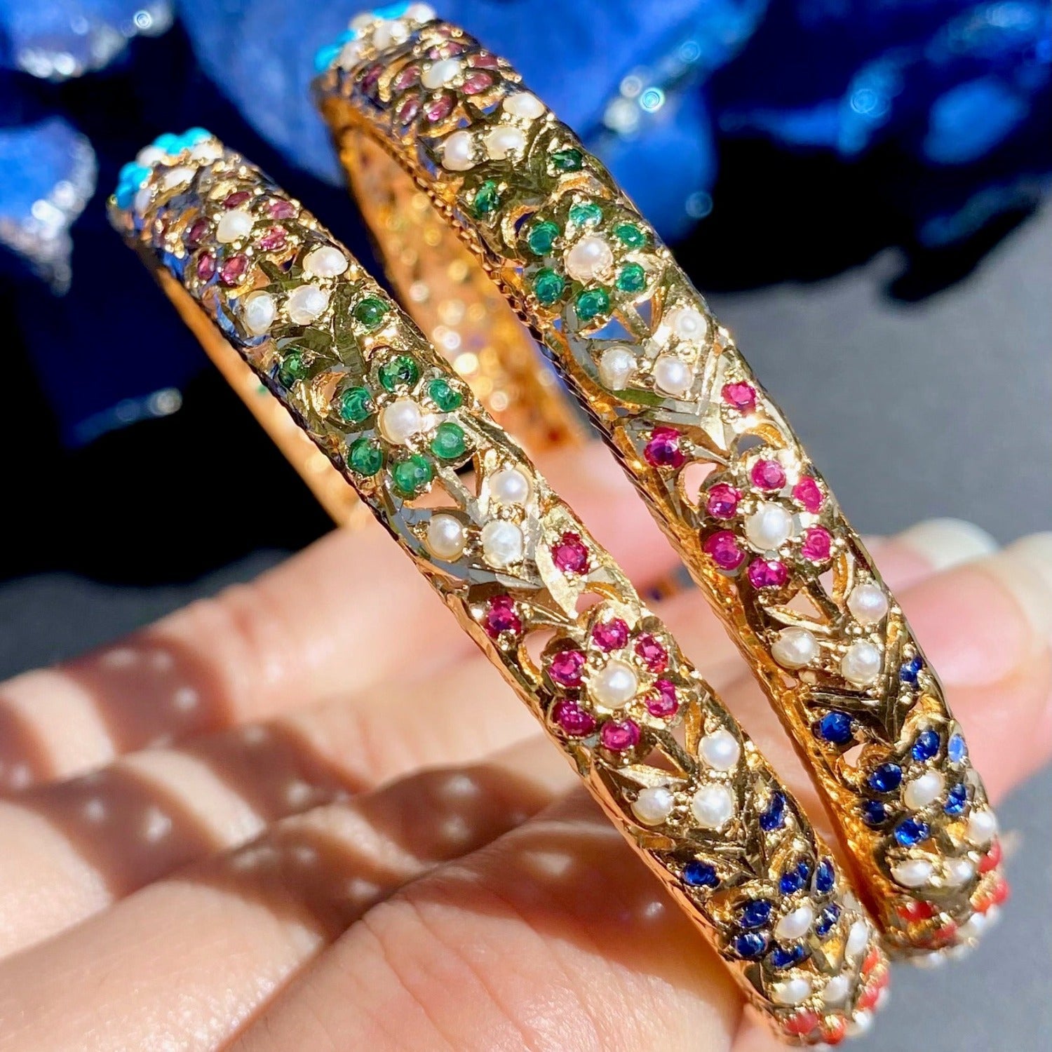Shop Gold Plated Pakistani Navaratna Bangles Online